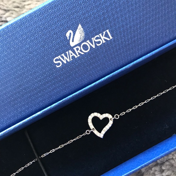 Swarovski | Jewelry | Nwt Swarovski Crystal Love Heart Bracelet | Poshmark